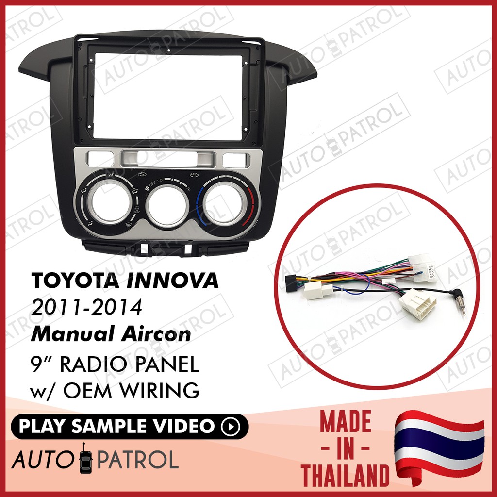 Toyota Innova 2011-2014 Manual Aircon 9" Car Radio Panel Frame w ...