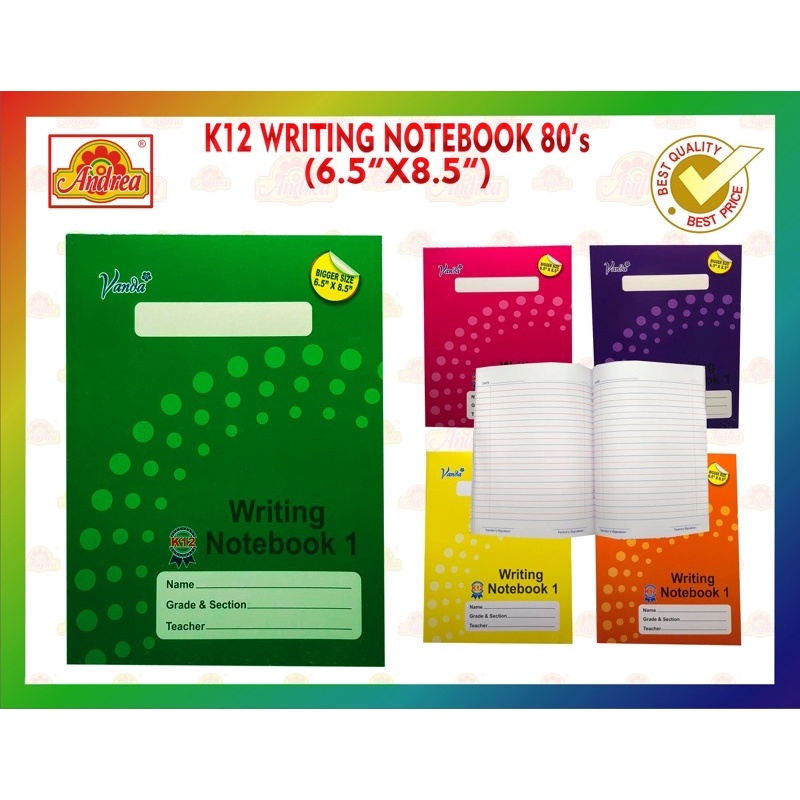 Vanda K-12 writing notebook | Andrea | Shopee Philippines
