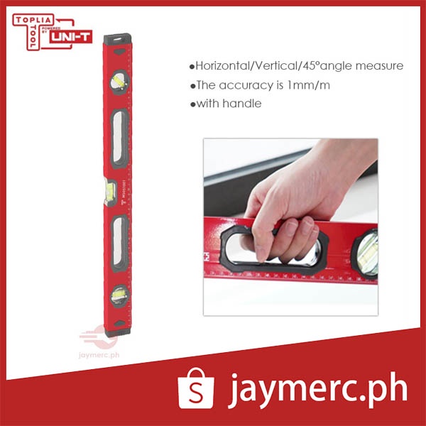 UNI-T Industrial Spirit Level Bar Ruler 40cm with Scale Reading Magnet ...