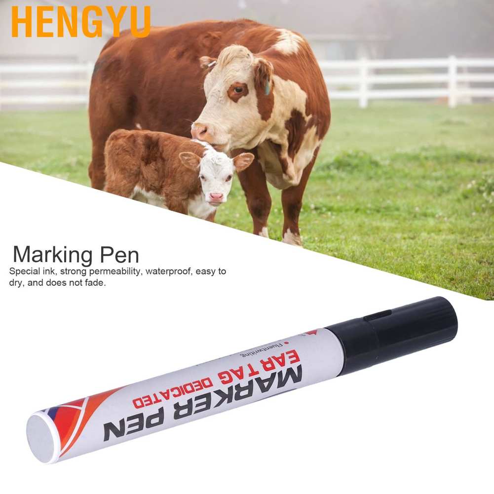Hengyu Livestock Ear Tag Pen Black Farm Marking Waterproof Marker for ...
