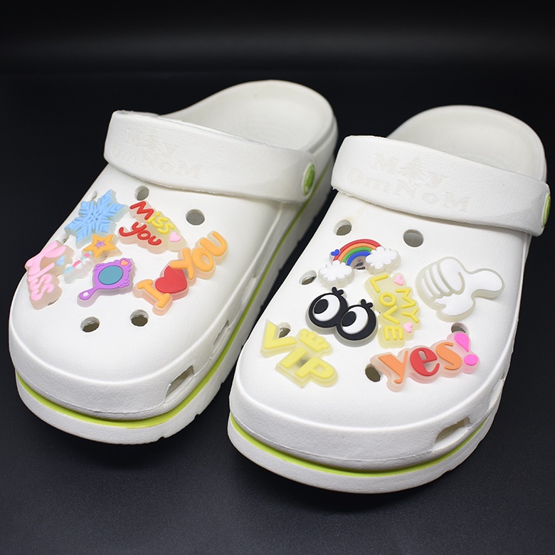Crocs Jibbitz Colorful Luminous Patterns Shoes BuckleCreative Cute ...