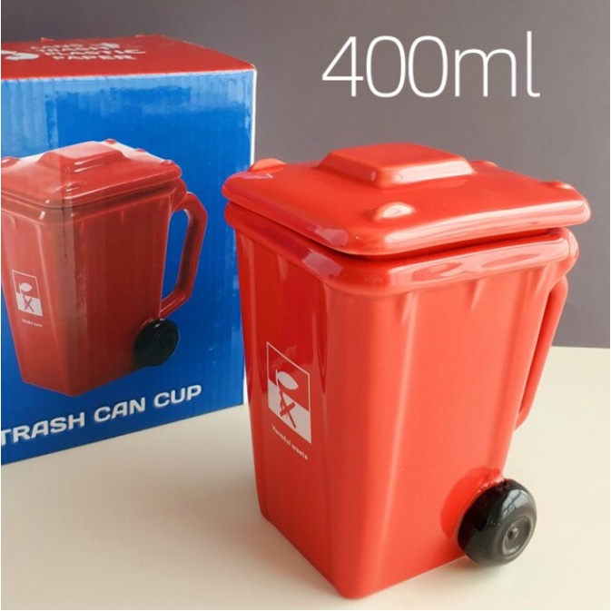【Fan'】Creative Ceramic Trash Can Shape Mug Coffee & Tea Cup Large ...