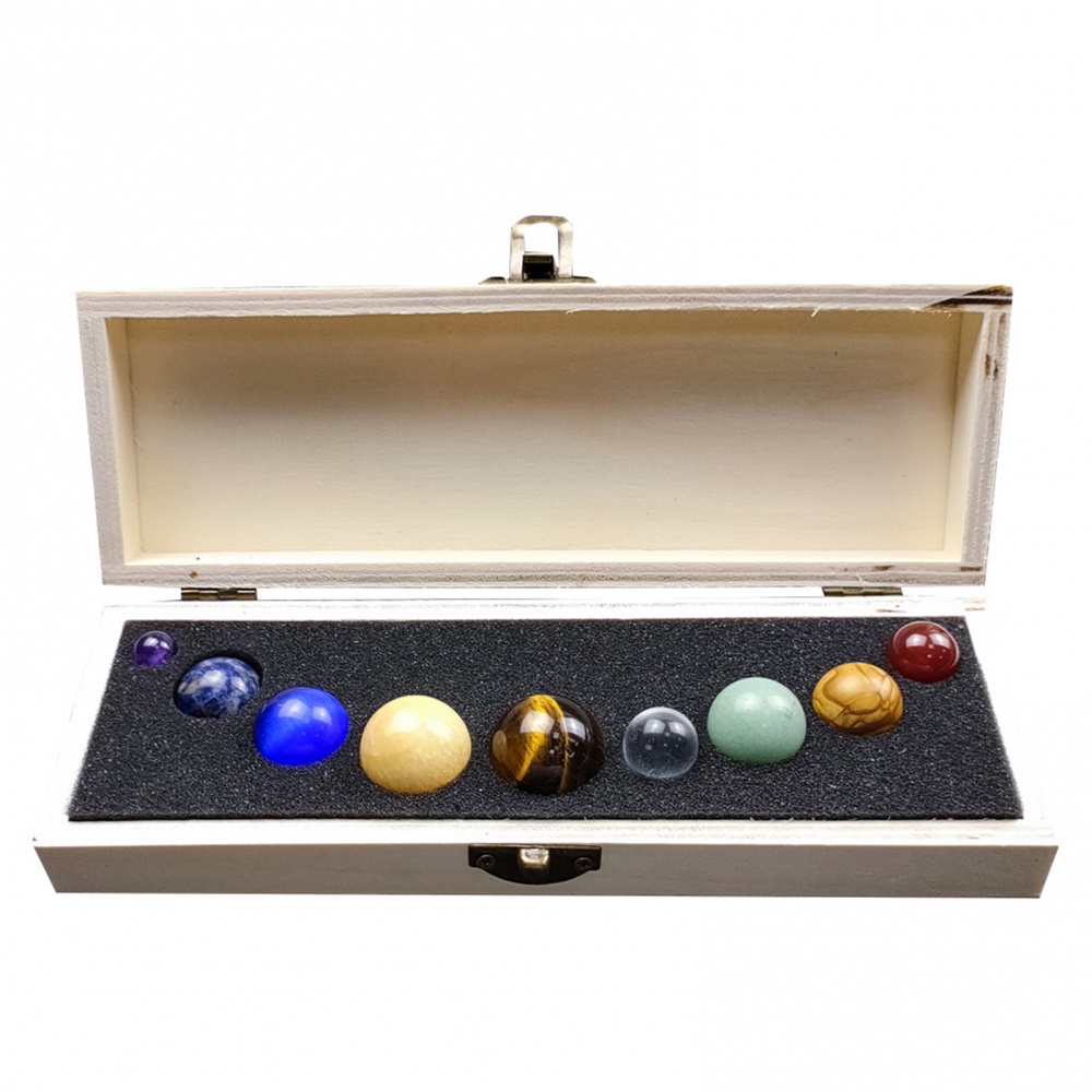 【ZHILIMER】9pcs Natural Crystal Spheres The Nine Planets Of The Solar ...
