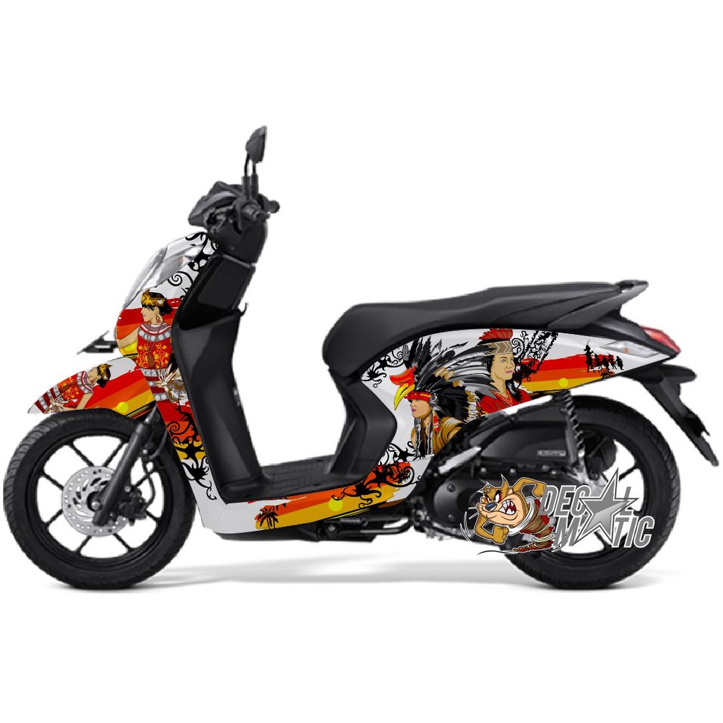MERAH Full Body Decal Sticker for Honda Genio Red White Black - Dayak ...