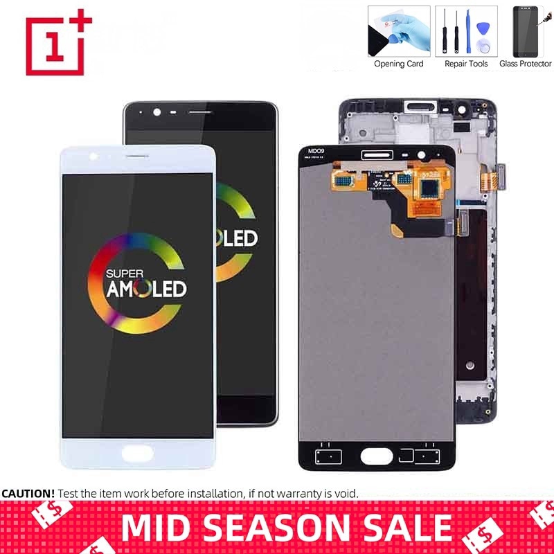 AMOLED LCD For Oneplus 3T Display Touch Screen with Frame 3T A3000 ...