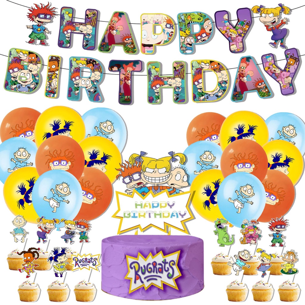 Rugrats Theme Birthday Party Set Decorations Banner Balloons Cake ...