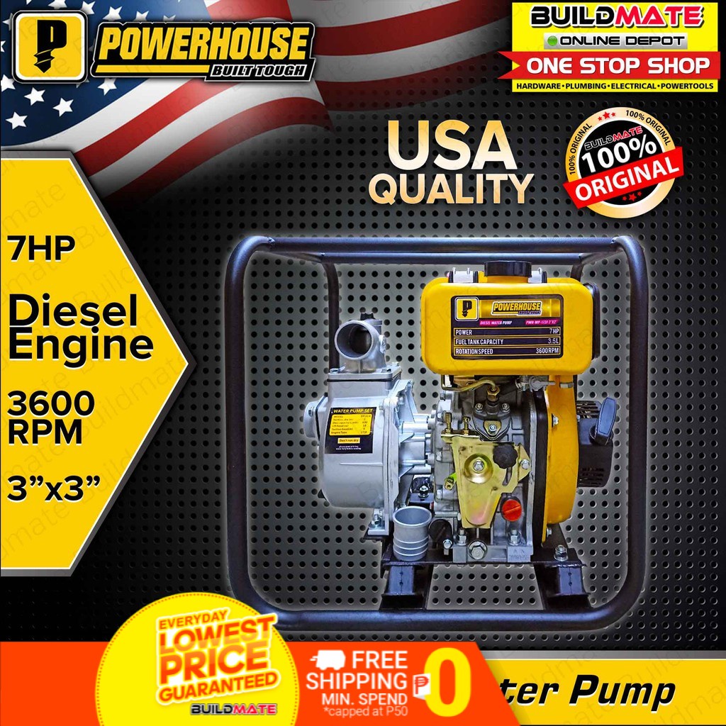 POWERHOUSE 3 x 3" Industrial Diesel Water Pump ECO Professional Series ...