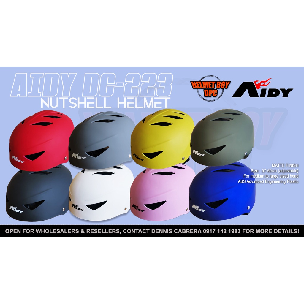 AIDY DC-223 NUTSHELL HELMET FOR KNK MOTOR (ONE SIZE 1PC ONLY) | Shopee ...