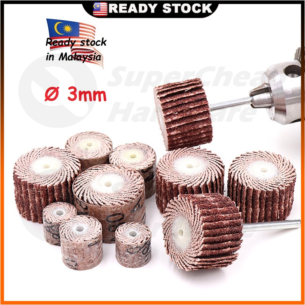 Sandpaper Flap Wheel Grinding Head 3mm Sanding Grinder Burr Abrasive ...