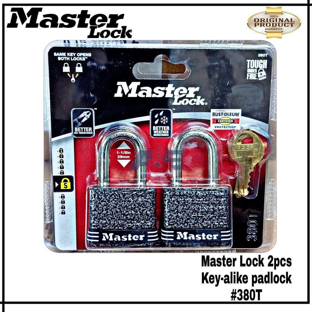 Master Lock Laminated All Weather Padlock 380-D 1Pc per pack, 380T 2Pcs ...