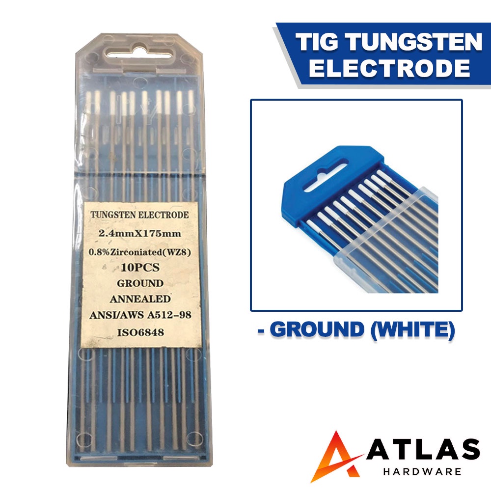 TIG Tungsten Electrode 2.4mmX175mm WHITE (SOLD 10pcs/Box) | Shopee ...