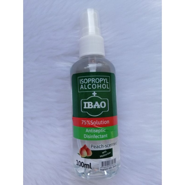Isopropyl alcohol (IBAO) 75% Solution Peach scented (100ml) | Shopee ...