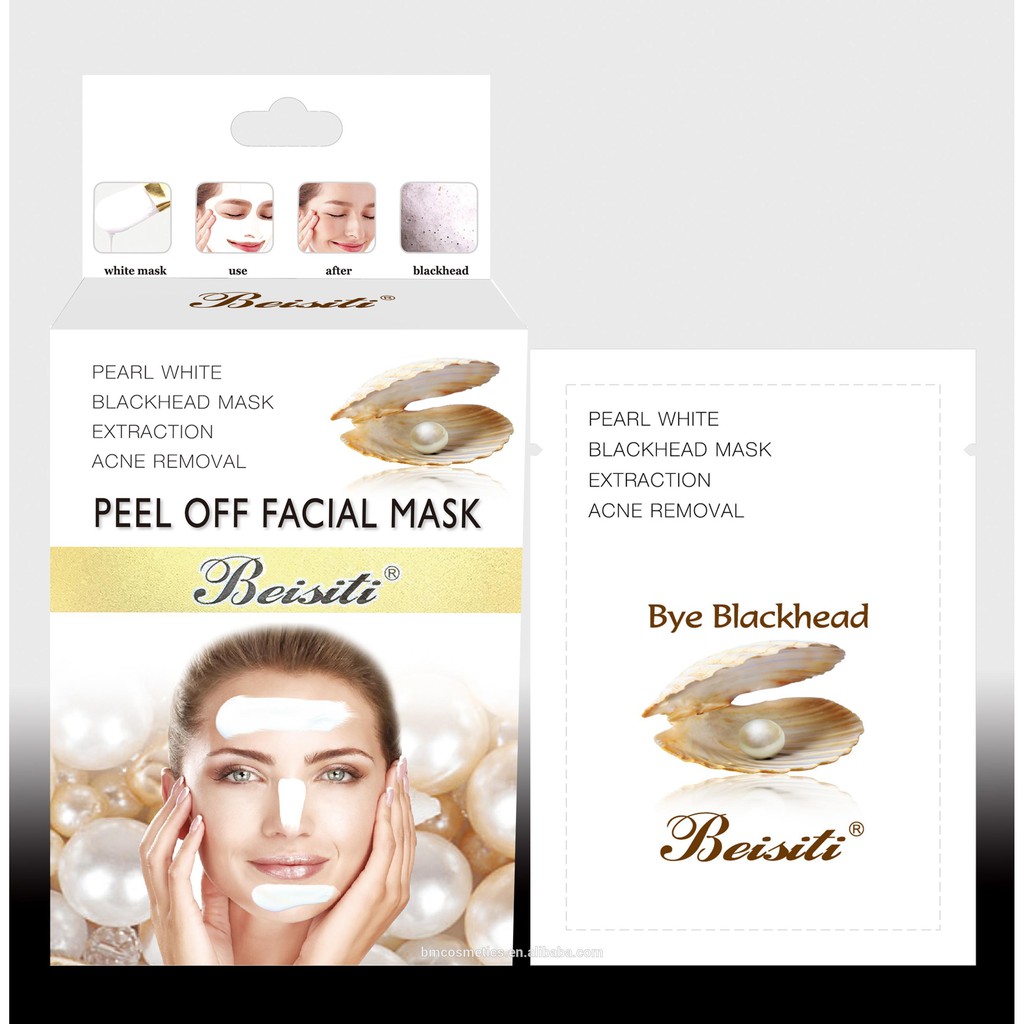pearl white black head peel off mask extraction acne removal | Shopee ...