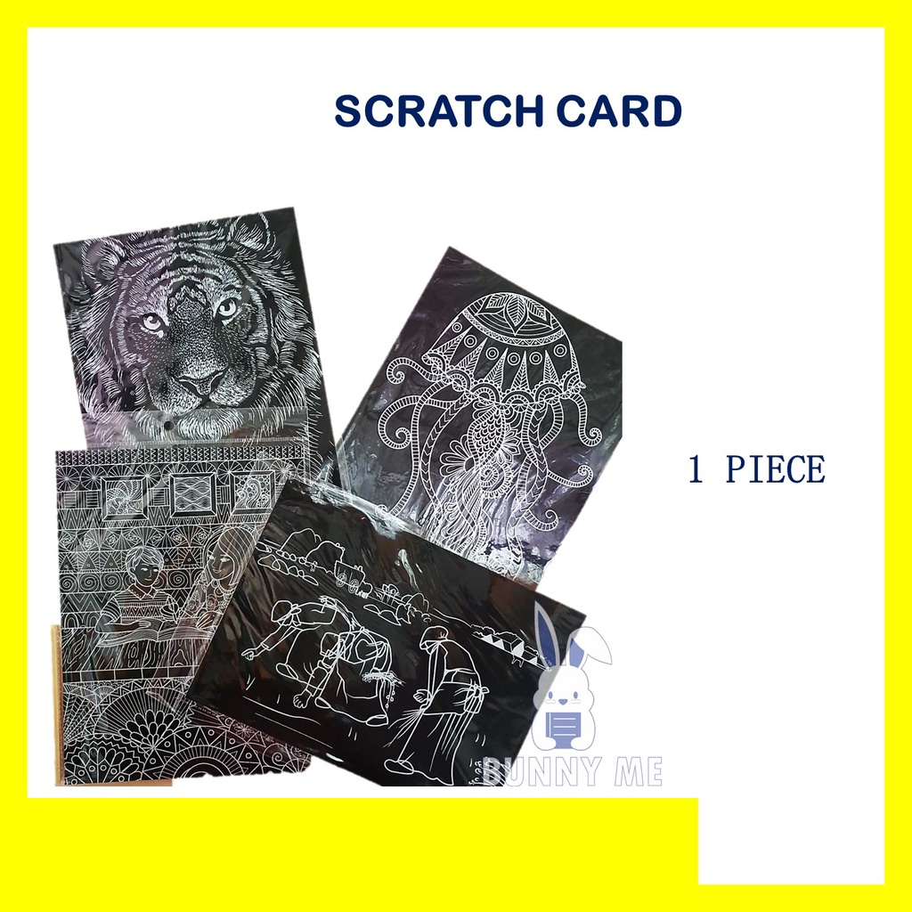 Cartoon Games Colourful Picture Scratch Card / Magic Card ( B) | Shopee ...