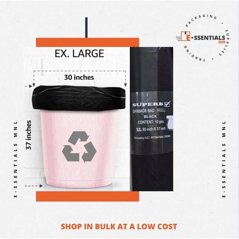 (30 Rolls/3 packs) SUPERB - Garbage Bag/Dustin Bags/Trash Bags - XL ...