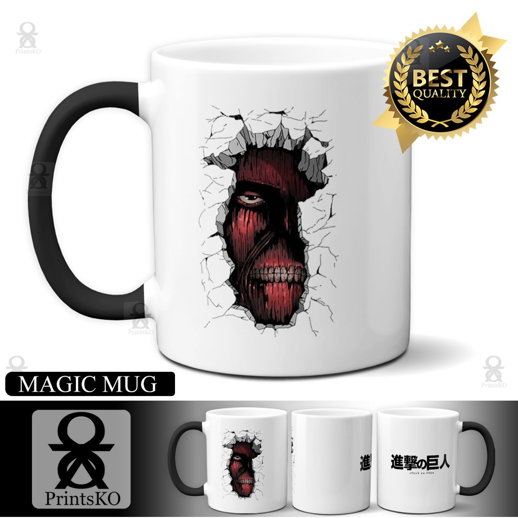 Attack on Titan Magic Mug or White Mug - Titan Design | Shopee Philippines