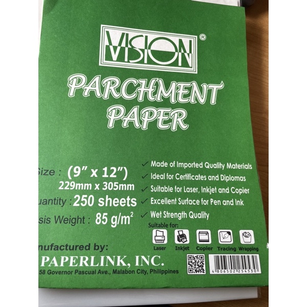 Parchment paper, 10 pcs. per pack, light cream 9 x 12” | Shopee Philippines