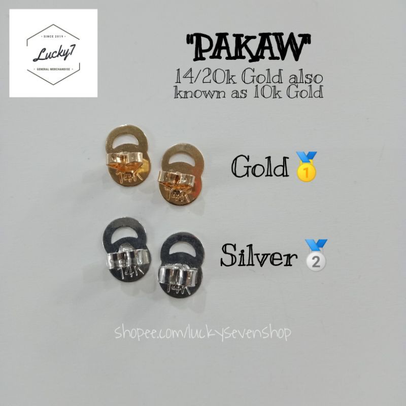 COD 10k Gold & Silver Pakaw Earrings Lock | Shopee Philippines