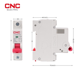 CNC YCB6H-63 1P/2P/3P Miniature Circuit Breaker MCB Din Rail Mount Breaking Capacity 6A/10A/16A ...