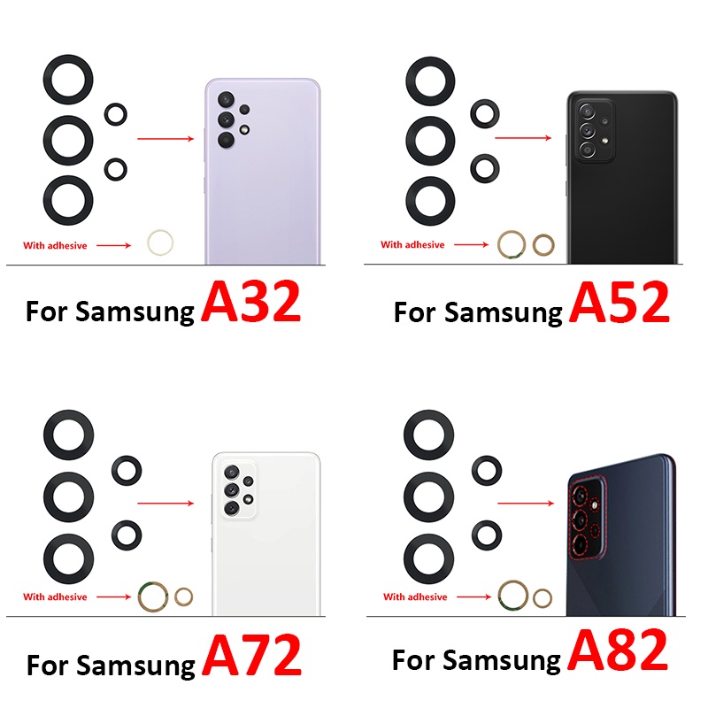 Back Rear Camera Glass Lens With Sticker Adhesive Samsung A32 A52 A72 ...