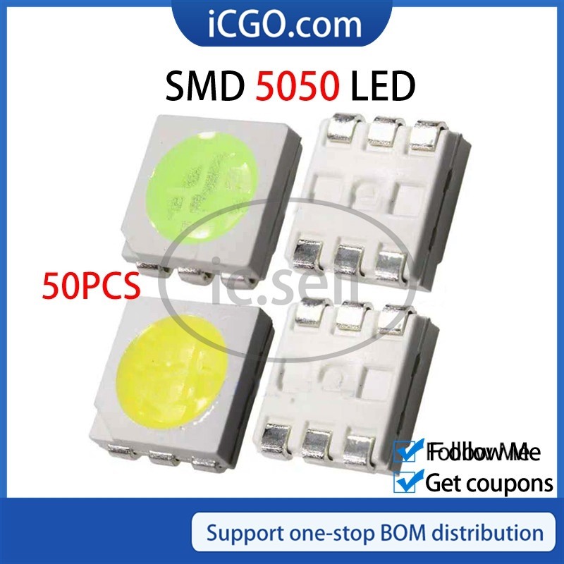 100pcs 5050 White/warm white/Blue/Green/RED/YELLOW/ICE BLUE/PURPLE ...