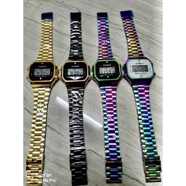 Casio digital watch with diamond for men's and women's free package ...