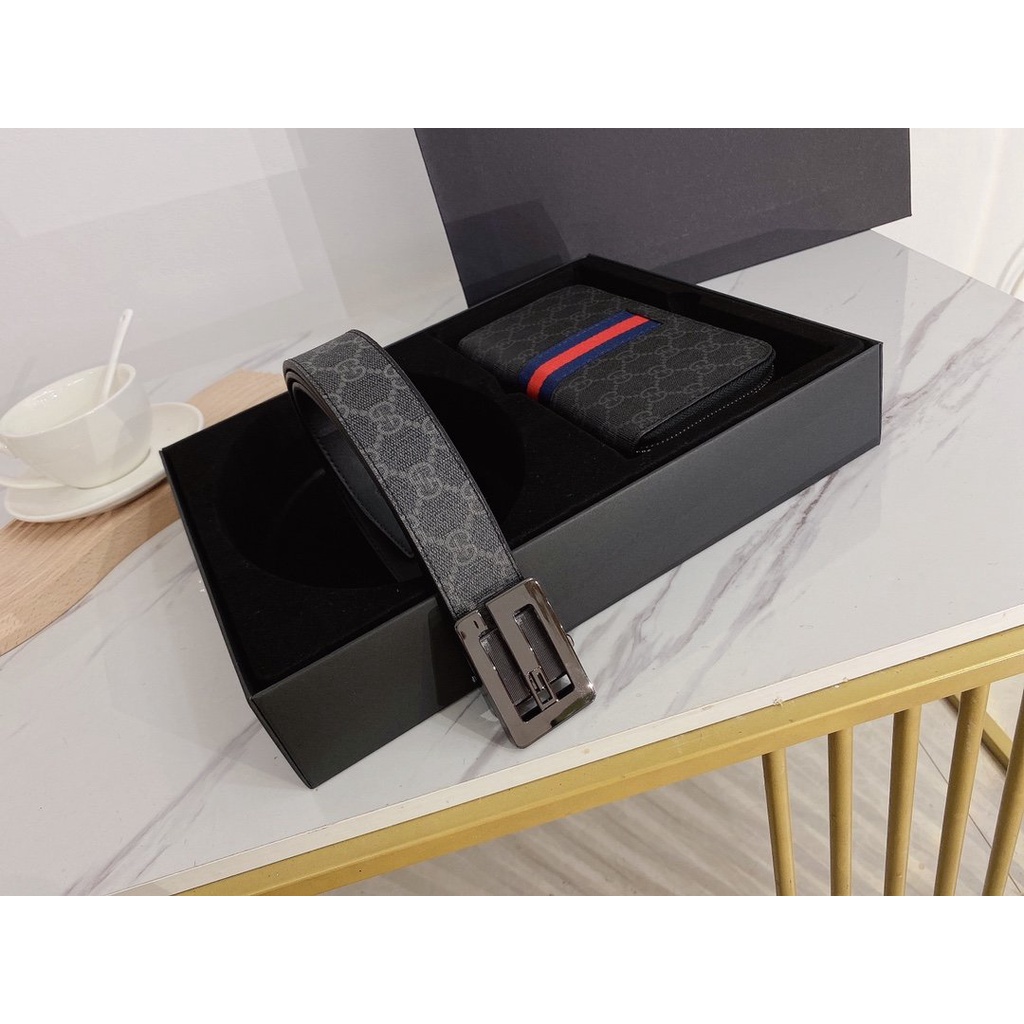 GUCCI Latest Exclusive Belt Wallet Set Gucci Slide Belt Adopts Original ...