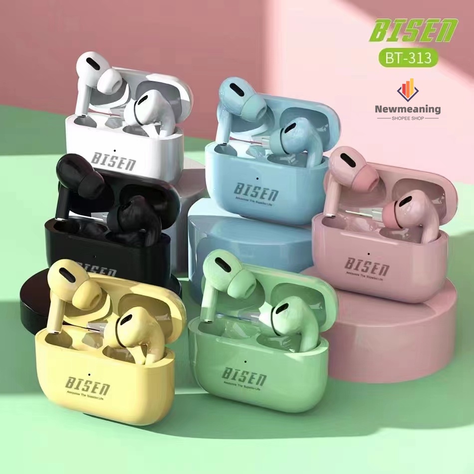 BISEN Macaron BT313 TWS Wireless Bluetooth 5.0 Earphone Touch Control ...