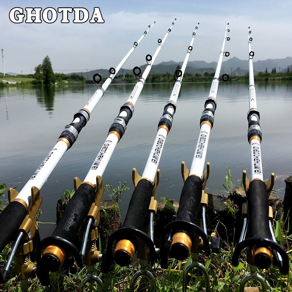 GHOTDA 2.1M 3.6M Carp Fishing Rod feeder Hard FRP Carbon Fiber ...