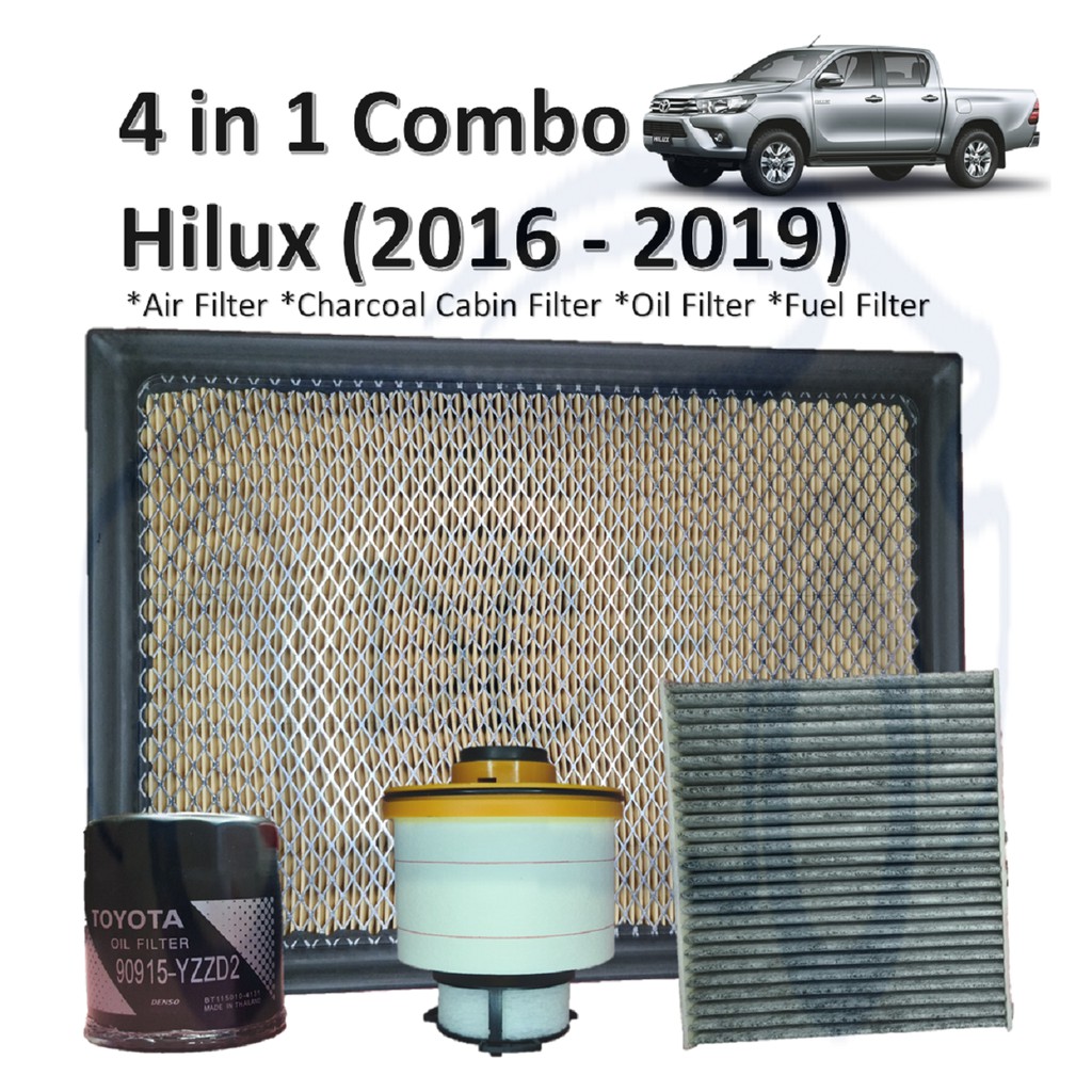 4 in 1 Combo : TOYOTA Hilux (2016 - 2019) : Air filter, Cabin Filter ...