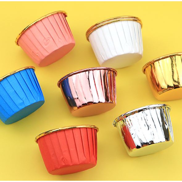 10pcs Metallic Color Heat Resistant CupCake Cup / Muffin Cup Bekas Kek ...