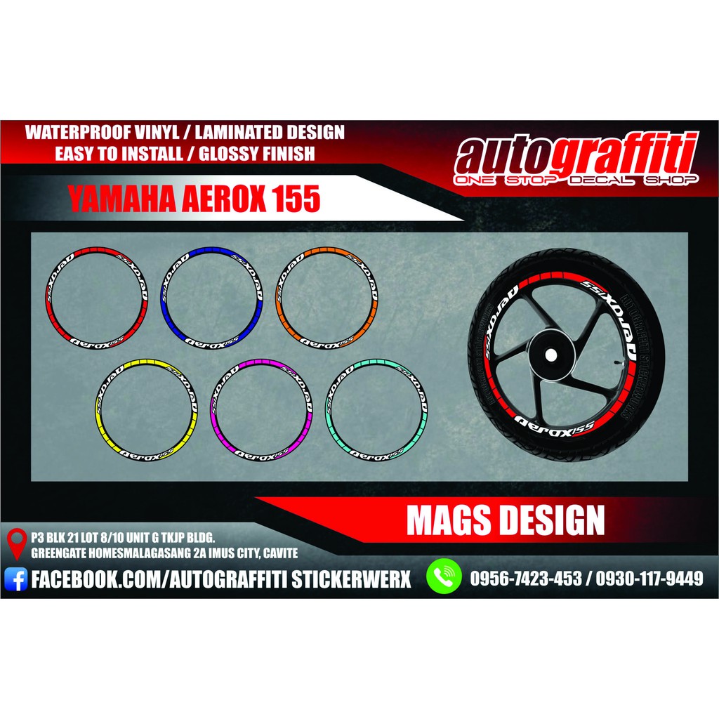 Yamaha AEROX 155 Mags Decal with choices of color | Shopee Philippines