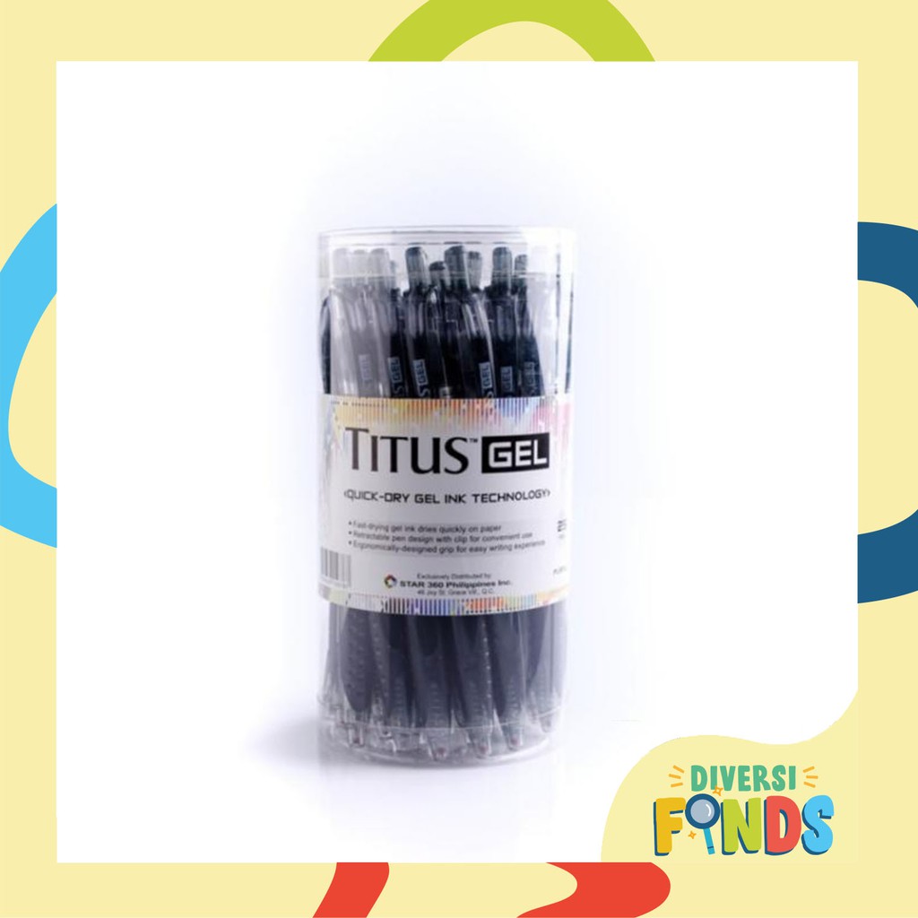 6 pcs Titus Quick Dry Gel Ink Technology 0.5mm in Black, Blue or Red ...