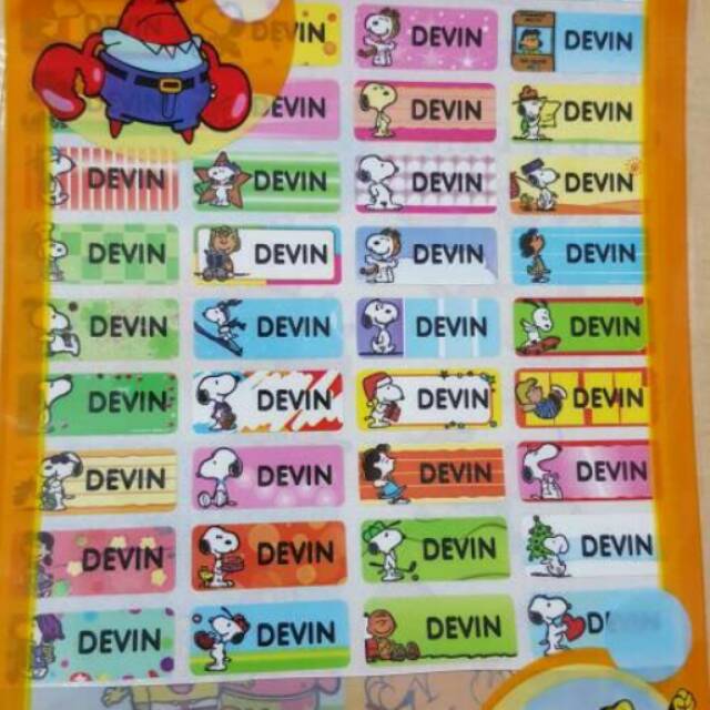SNOOPY waterproof name label | Shopee Philippines