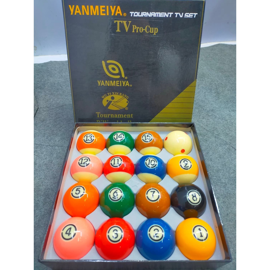 YANMEIYA TV PRO CUP BILLIARD BALL SET 2 1/4 [ STANDARD BALL SIZE ] BOLA ...