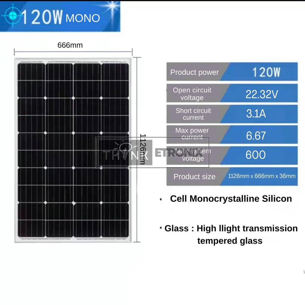 Bosca Solar Panel Monocrystalline Silicon Photovoltaic Panel 120w ...