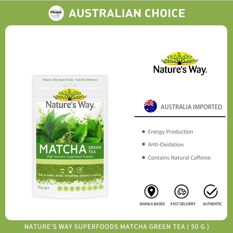 Nature's Way Matcha Green Tea High Nutrient Superfood Powder 50g ...