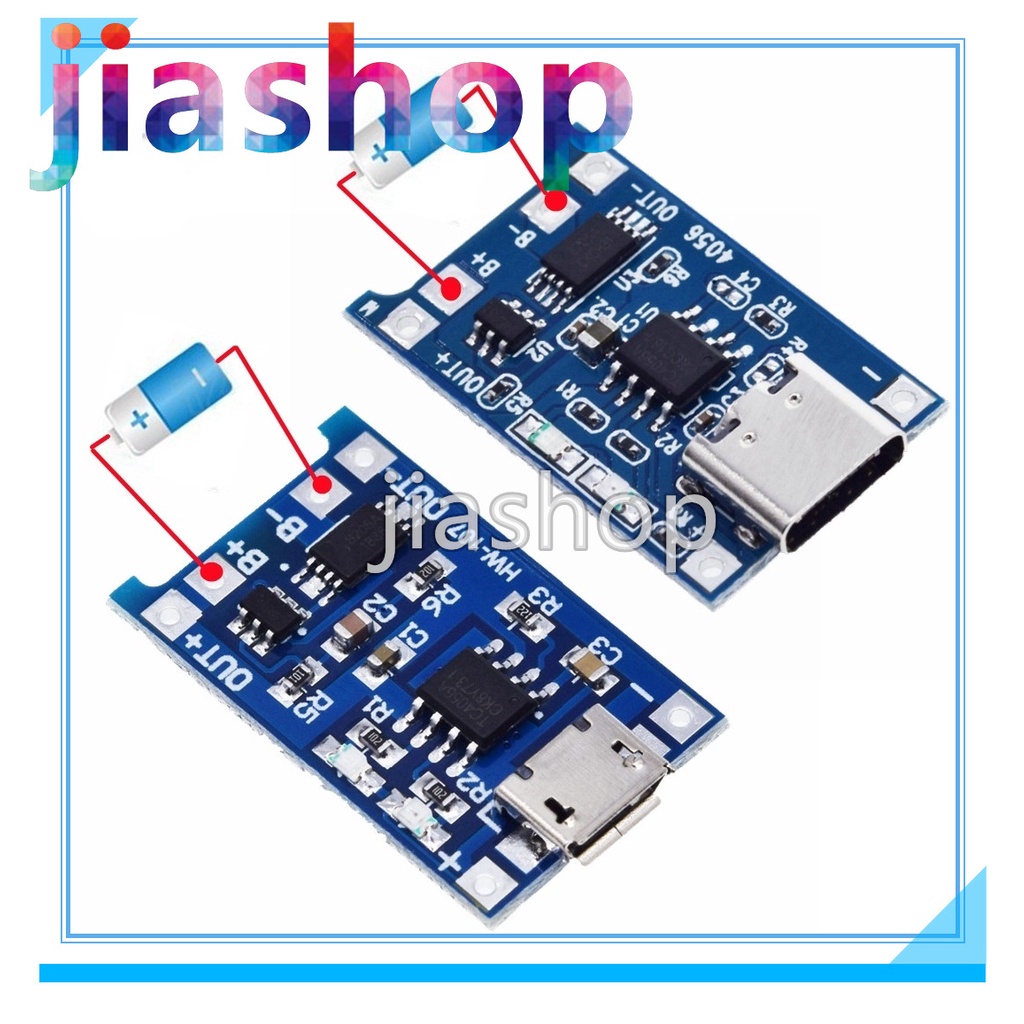 Type-c Micro USB TP4056 Battery Charging Module With Protection Charger ...
