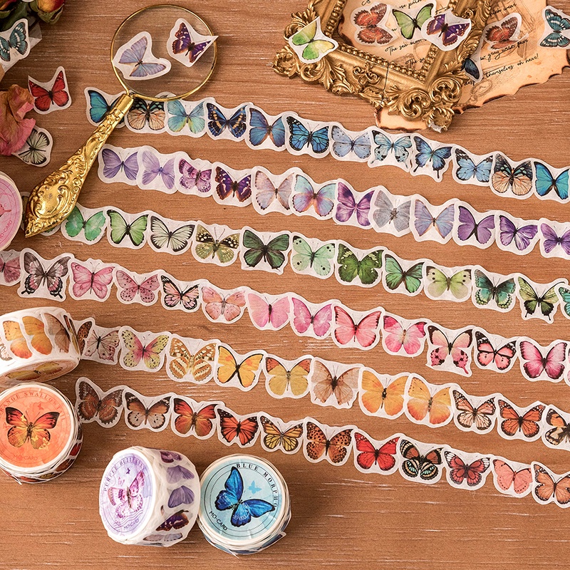 ENWEI 100 Pcs Collection Room Series Butterfly Stickers Scrapbooking ...