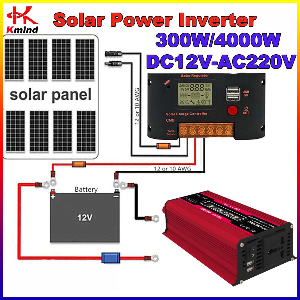 Solar Power Battery Inverter Convertor Transformer 12v to 220 v 300W ...