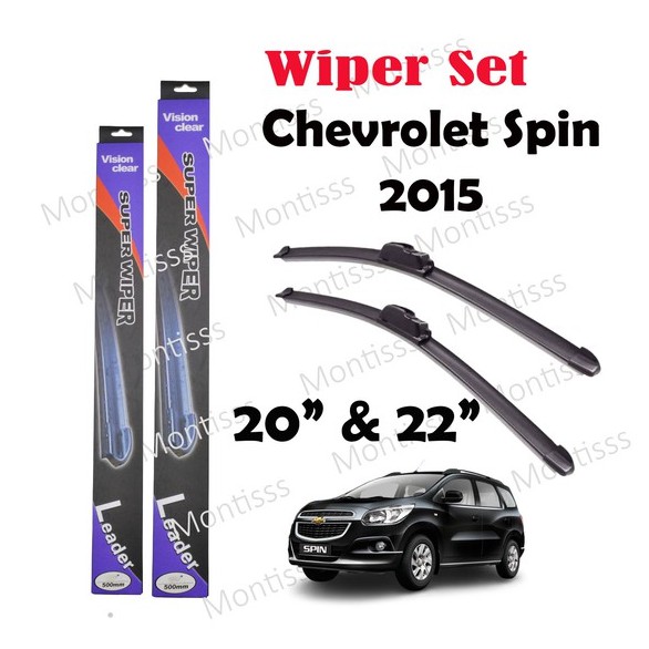 Super Wiper 20" & 22" Chevrolet Spin (2015) Banana Type Wiper Set ...