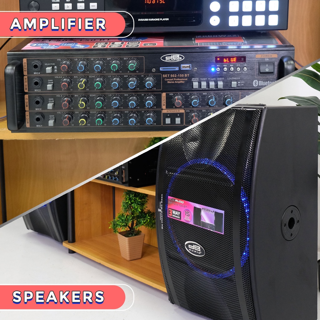 DB Audio by Astron SET502150BT 3-Way Loud Speaker with Amplifier ...