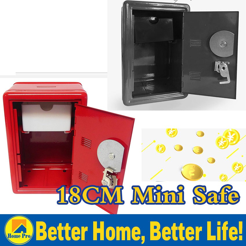 Mini Petty Cash Money Box Stainless Steel Security Lock Lockable Metal Safe Small Fit for House ...