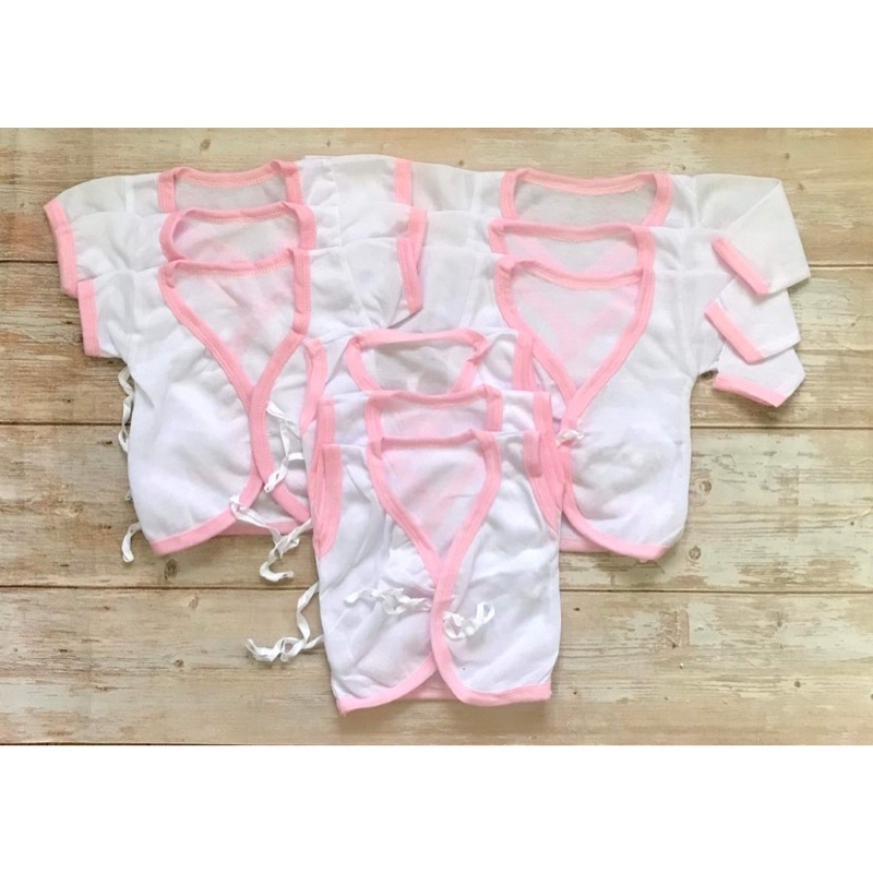 3/6/12 pcs Newborn Baby Baru Baruan Tie Side Lucky CJ Set Clothes white ...