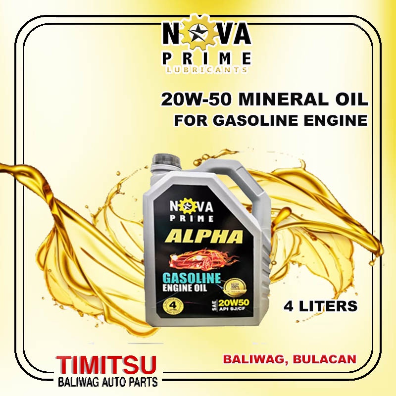 20W- 50 CONVENTIONAL PREMIUM MINERAL REGULAR OIL NOVA PRIME ALPHA FOR ...