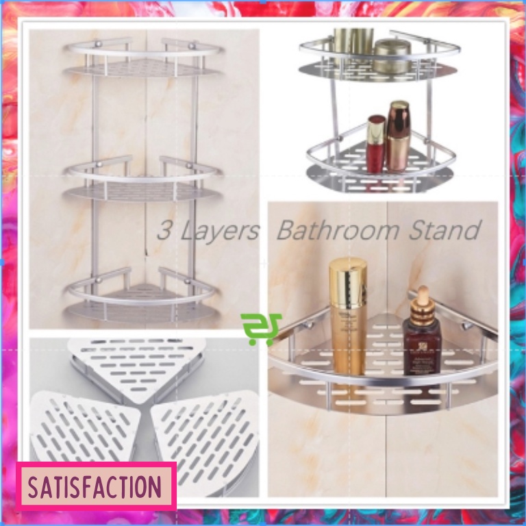 STSF 3 Layer Bathroom Corner Rack Shower Room Organizer Shelf Shampoo ...