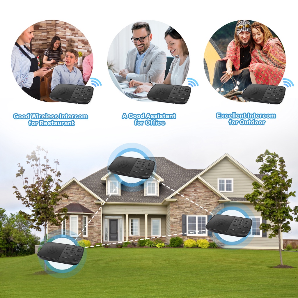 Hosmart Home Wireless Intercom, 1/2 Mile Wireless Intercom System for ...