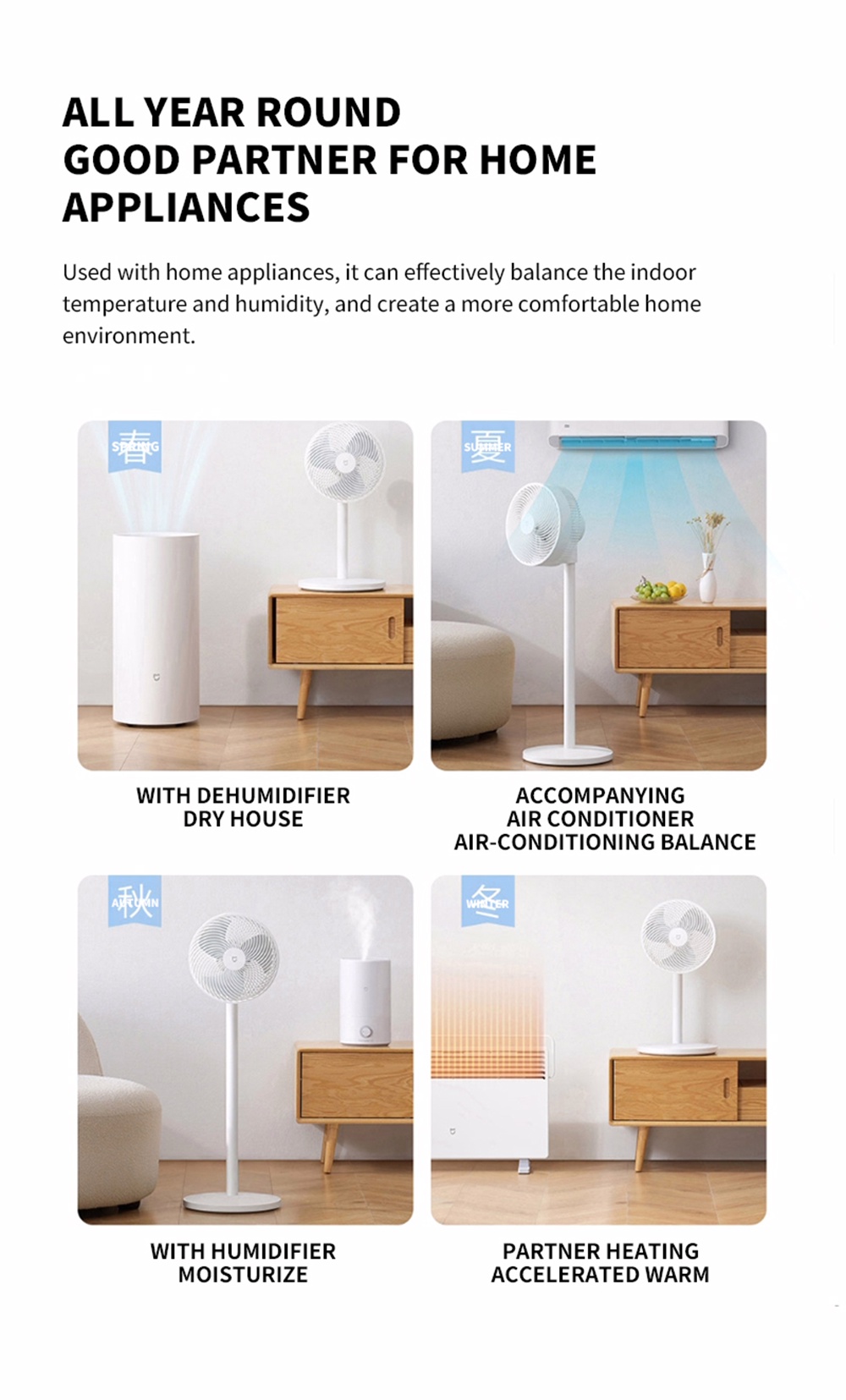 Xiaomi Mijia Smart Circular Floor Fan Natural Wind DC Inverter Circular ...