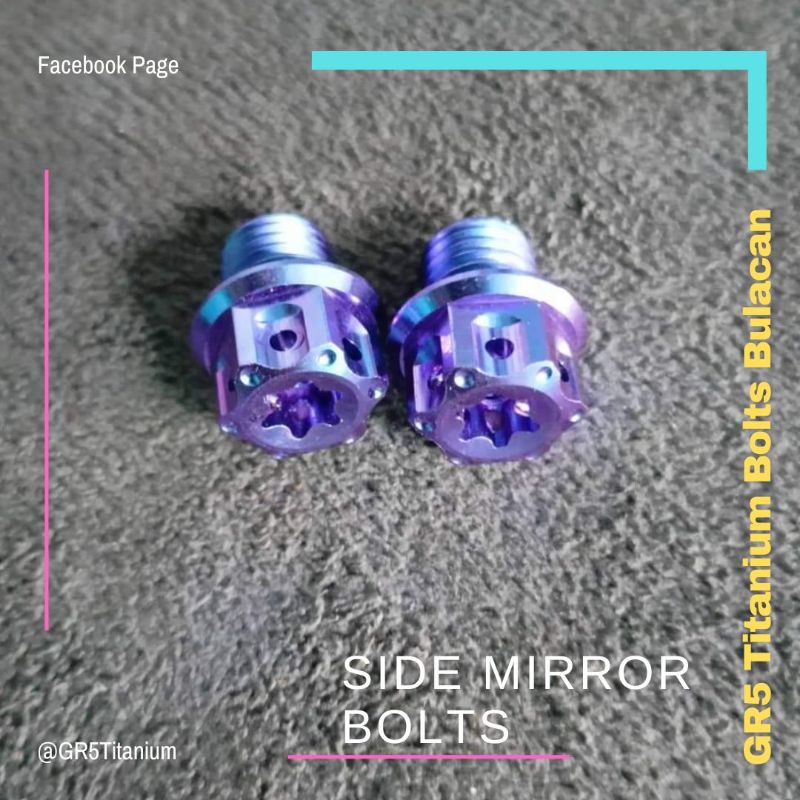 TITANIUM BOLTS GR5 SIDE MIRROR BOLT HONDA AND YAMAHA PAIR (2PCS ...
