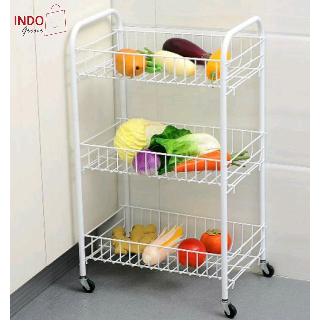 Ig - Multi-Purpose 3-Tier Wheeled Kitchen Rack | 3 Tier Stainless Steel ...